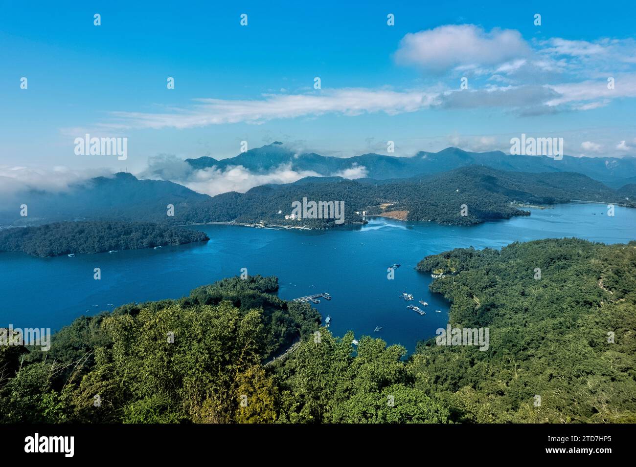 View of Sun Moon Lake from Ci’en Pagoda, Sun Moon Lake, Taiwan Stock ...