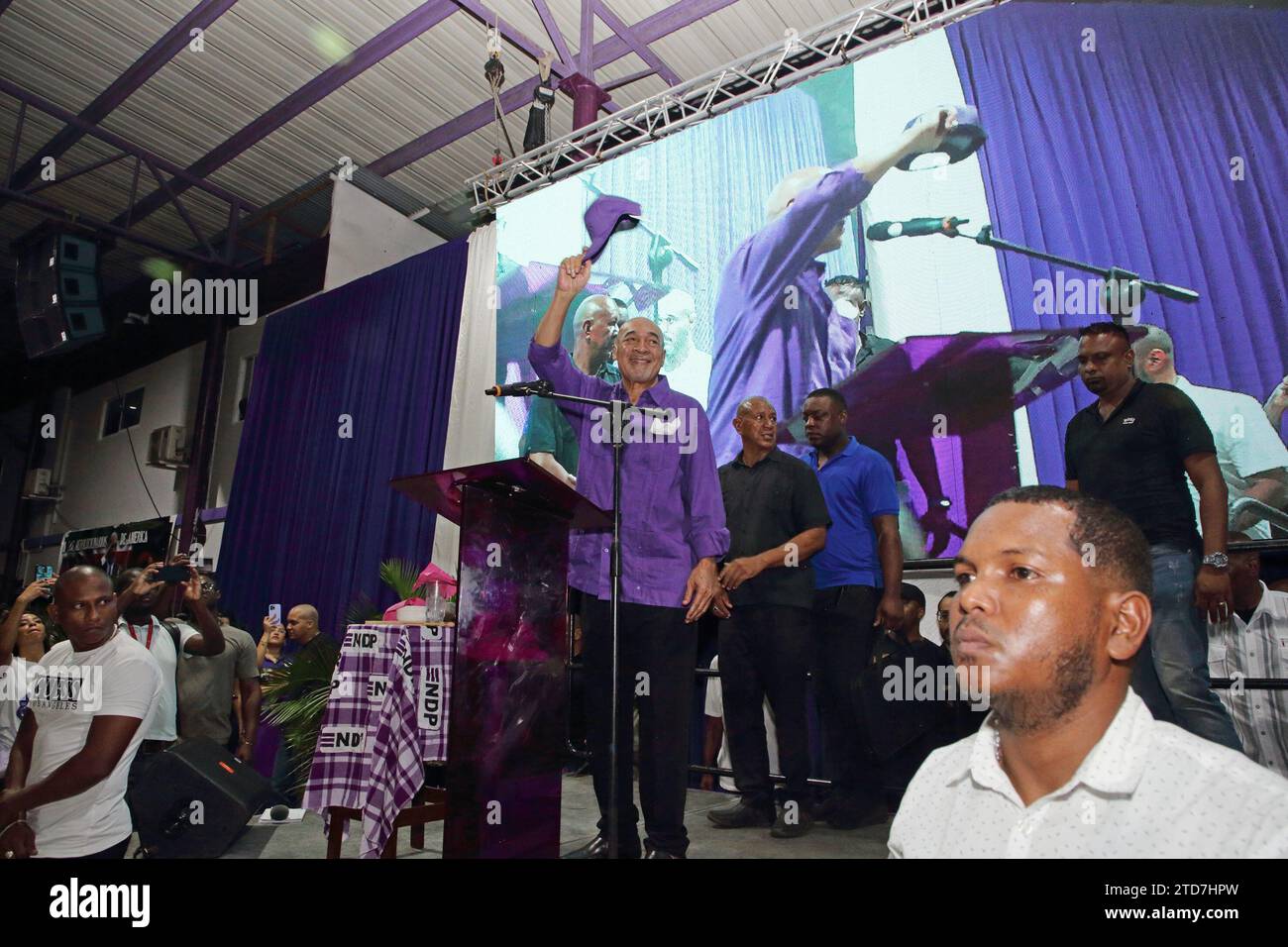 NDP chairman Desi Bouterse during a party meeting on the eve of the ...