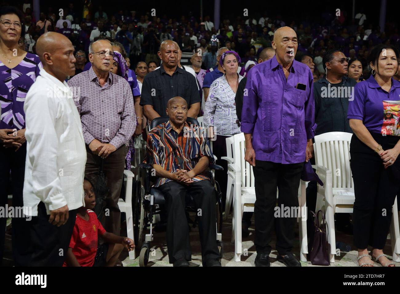 NDP chairman Desi Bouterse during a party meeting on the eve of the ...