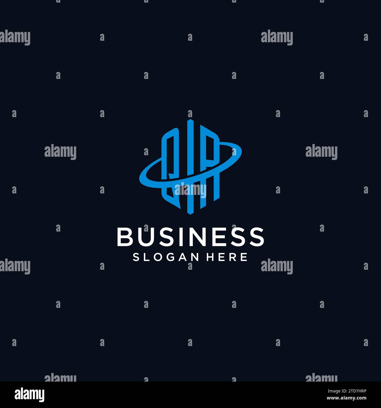 QR initial monogram logo with hexagonal shape and swoosh design ideas ...