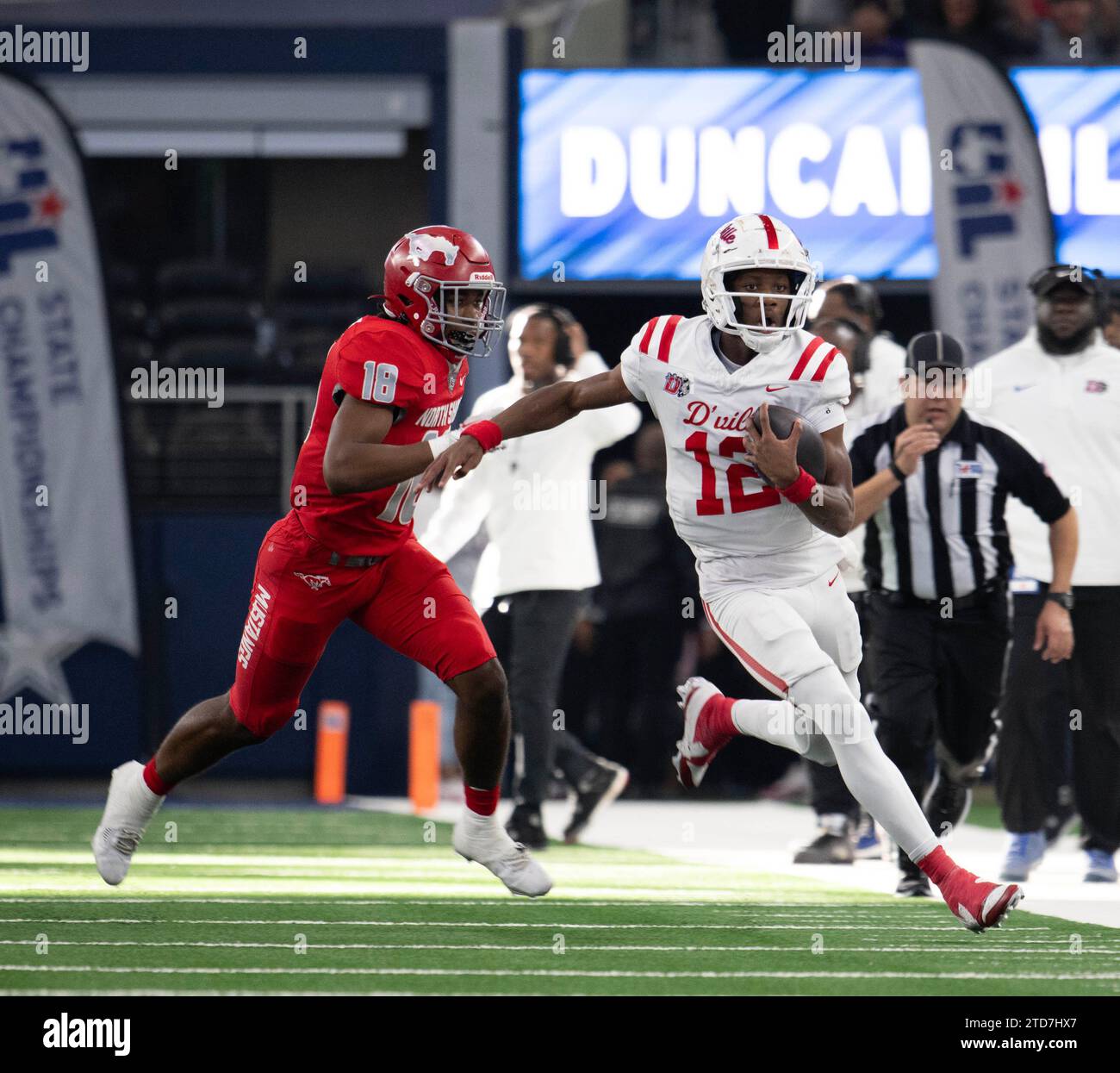 December 16, 2023, Arlington, Texas, U.S: Duncanville player #12 QB KEELON RUSSELL running ...