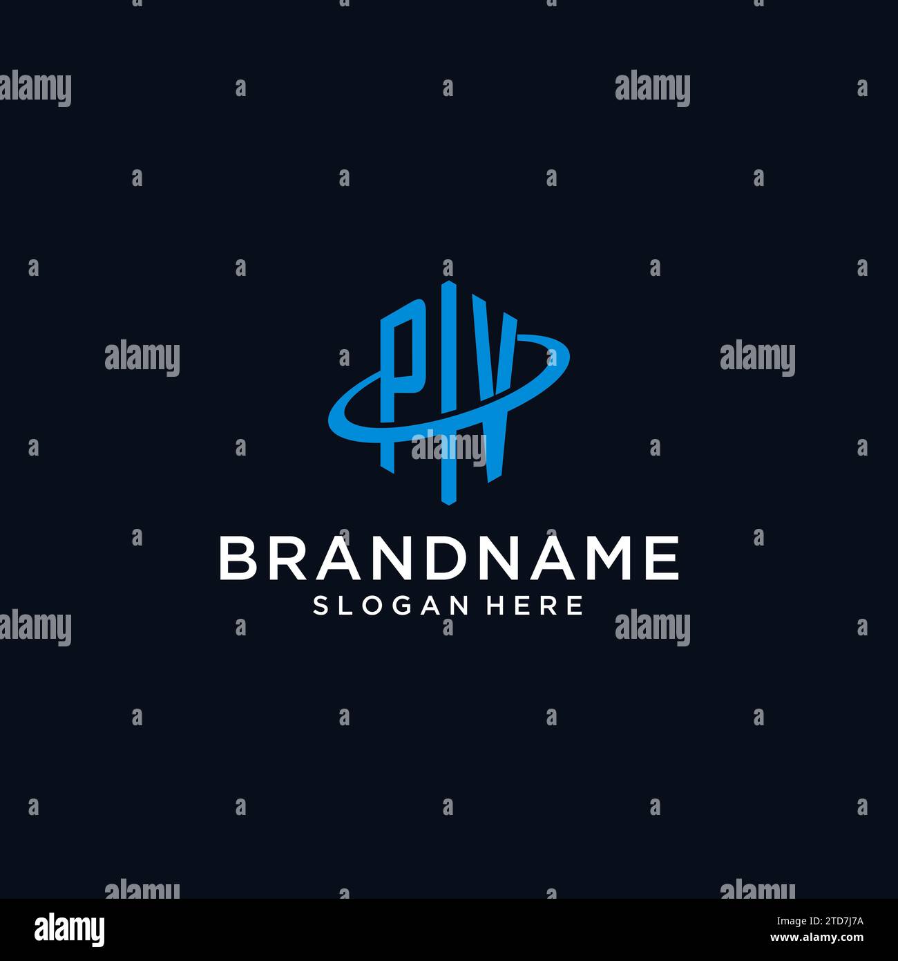 PV initial monogram logo with hexagonal shape and swoosh design ideas ...
