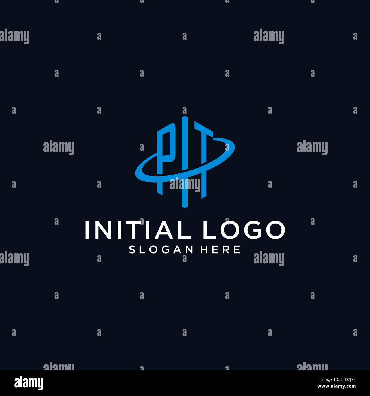 PT initial monogram logo with hexagonal shape and swoosh design ideas ...