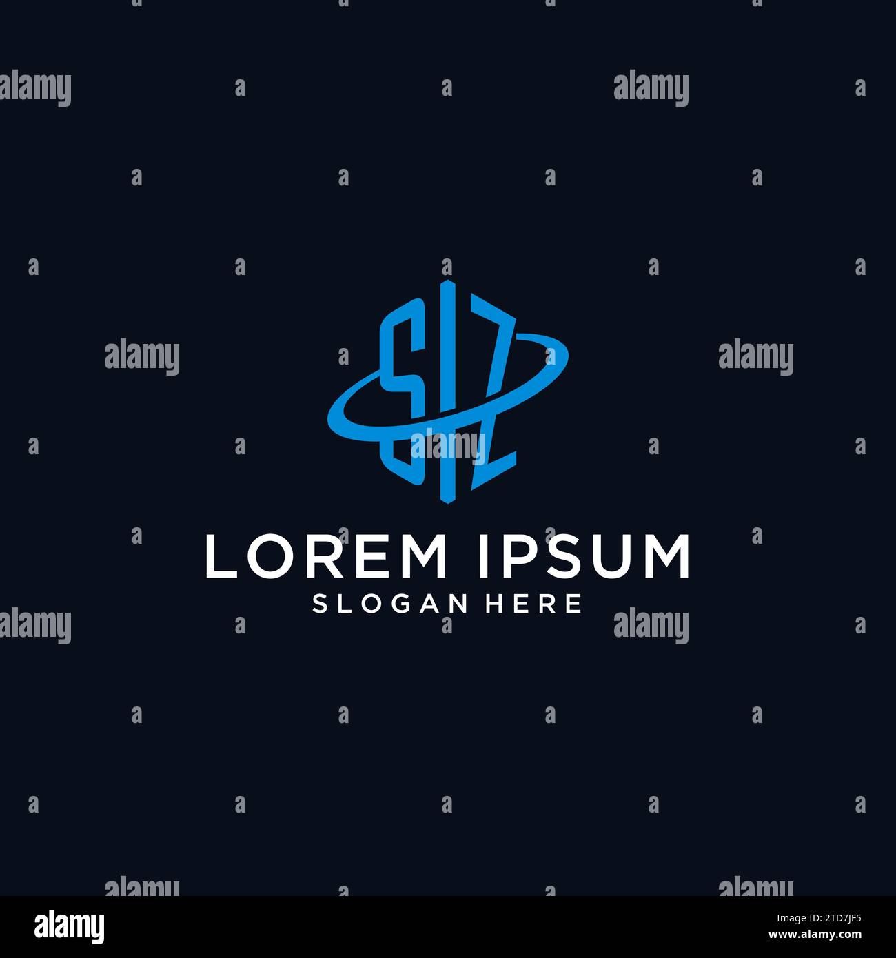 SZ initial monogram logo with hexagonal shape and swoosh design ideas ...