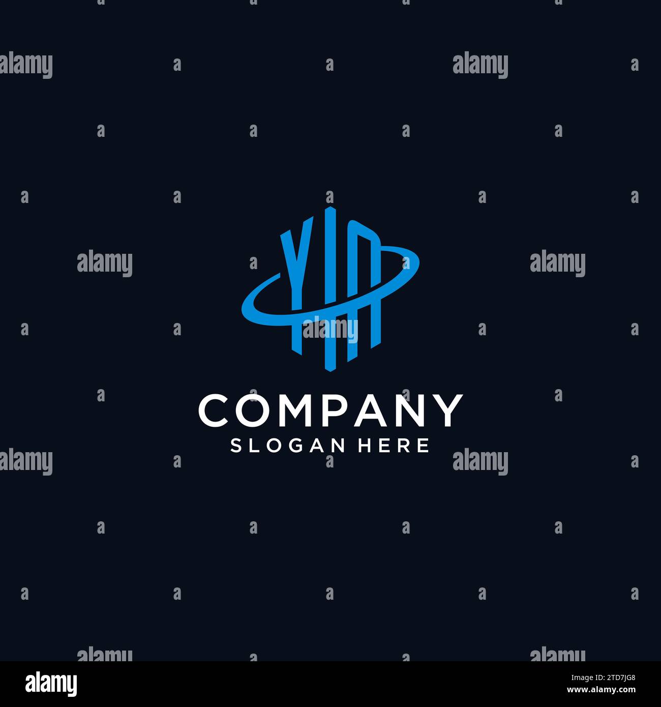 YN initial monogram logo with hexagonal shape and swoosh design ideas ...