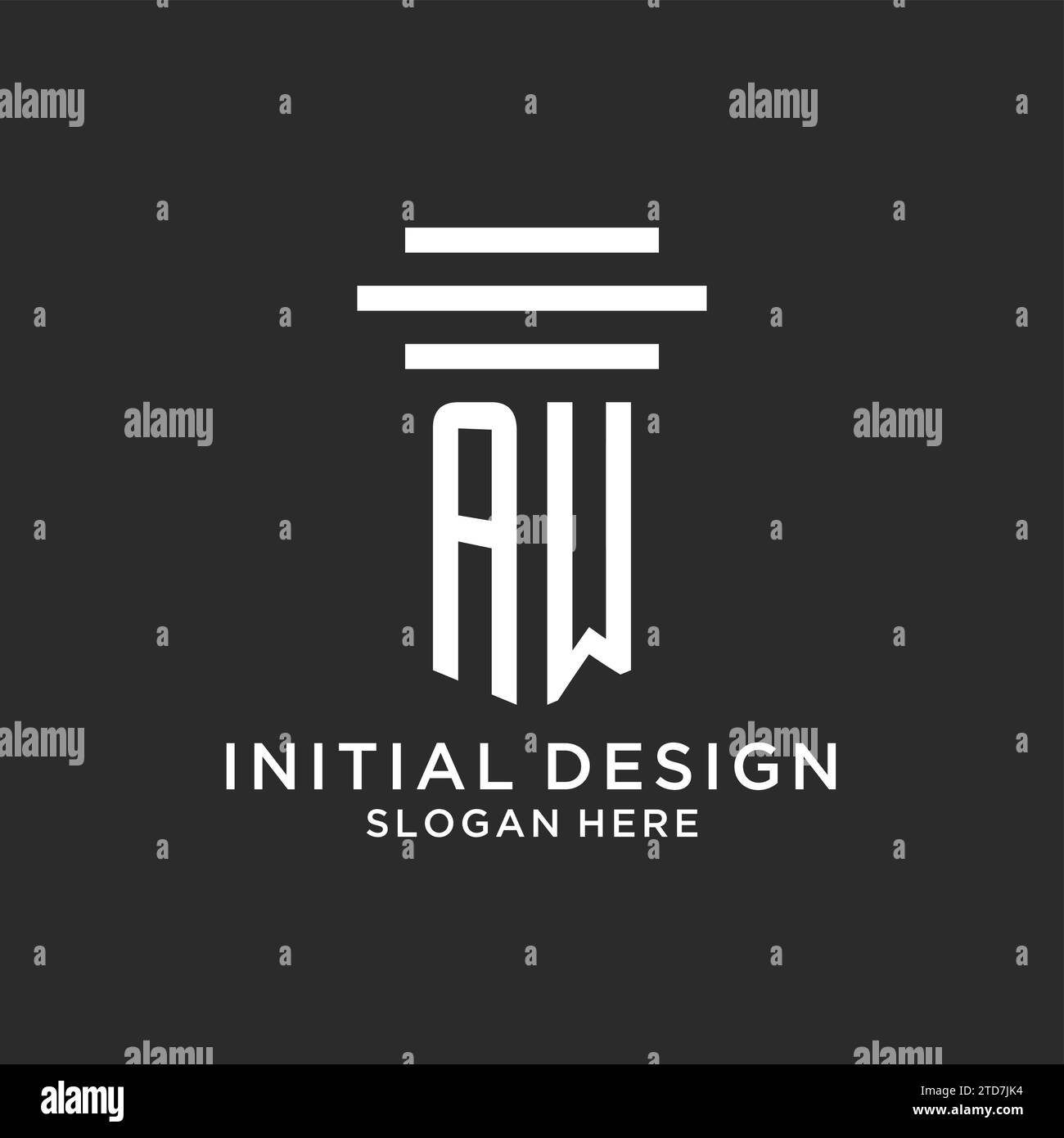 AW initials with simple pillar logo design, creative legal firm logo ...