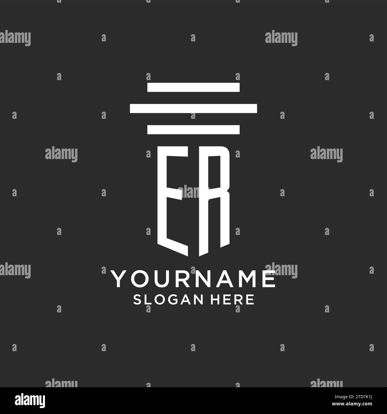 ER initials with simple pillar logo design, creative legal firm logo ...