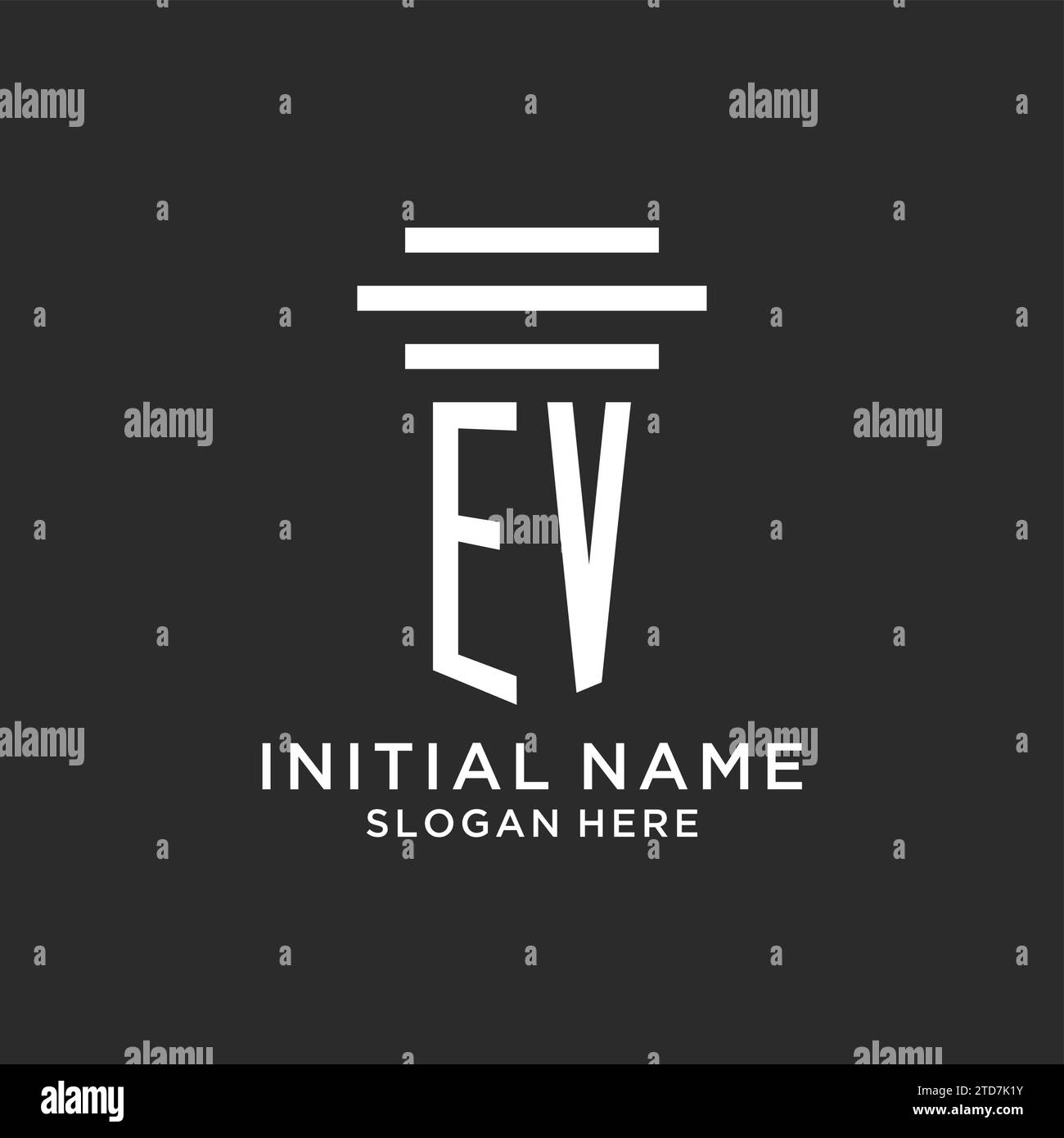 EV initials with simple pillar logo design, creative legal firm logo ...