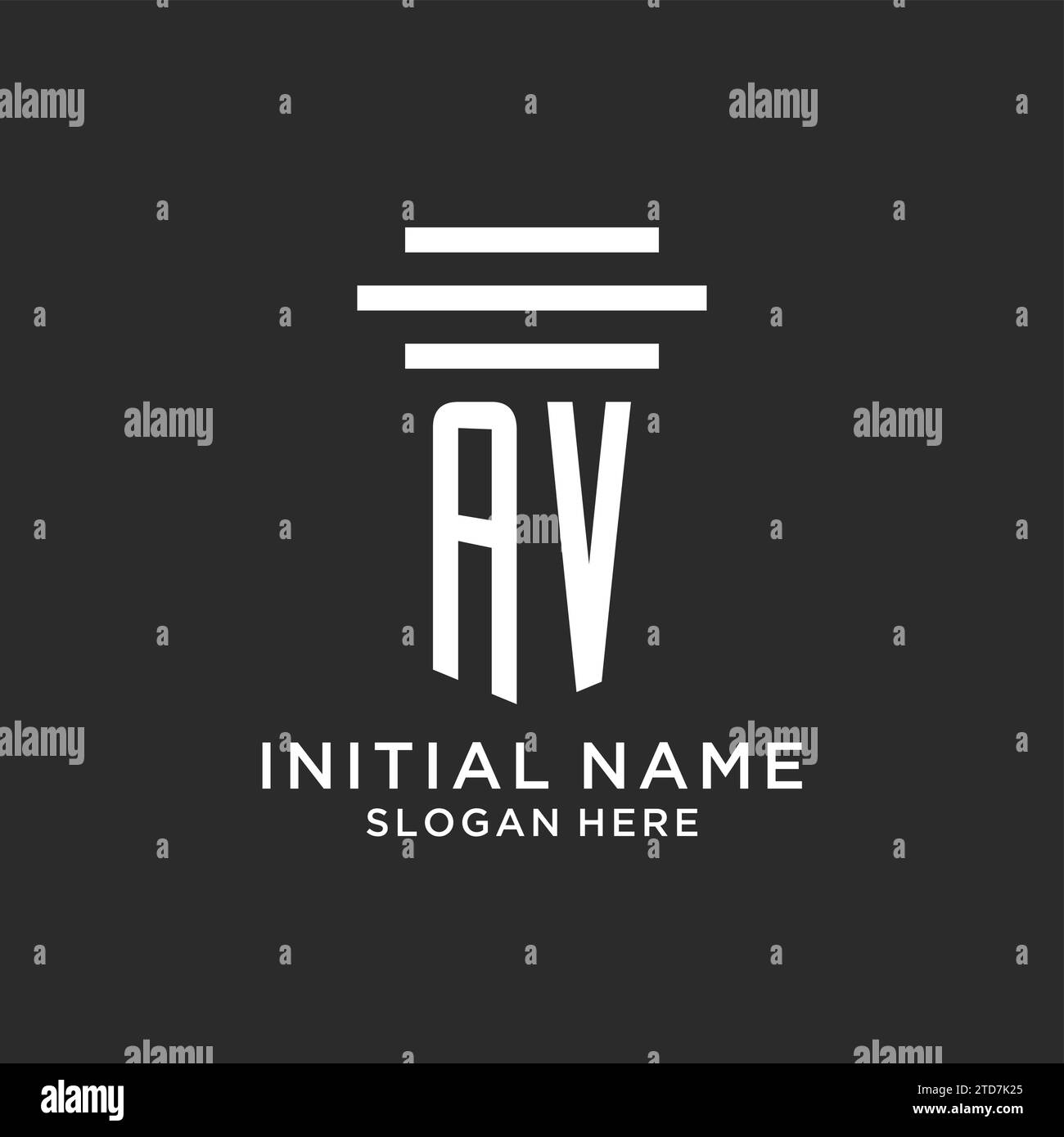 AV initials with simple pillar logo design, creative legal firm logo vector graphic Stock Vector ...
