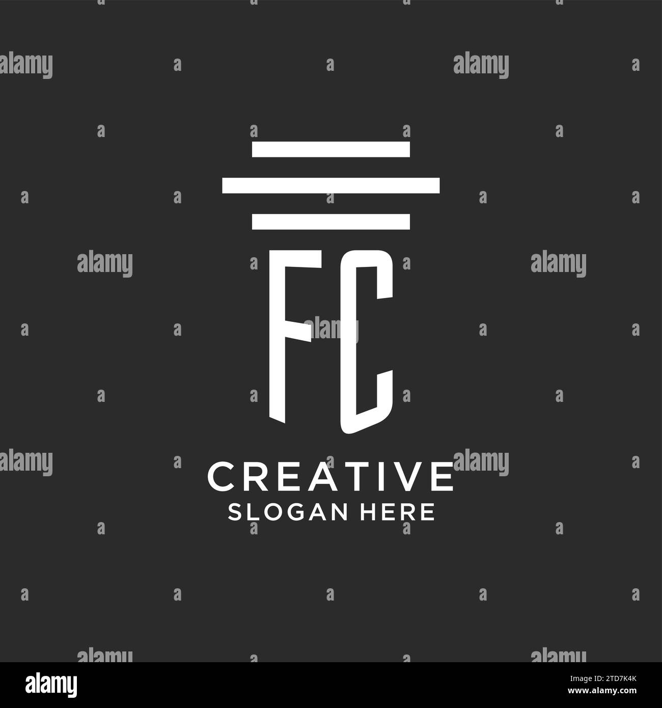FC initials with simple pillar logo design, creative legal firm logo vector graphic Stock Vector ...