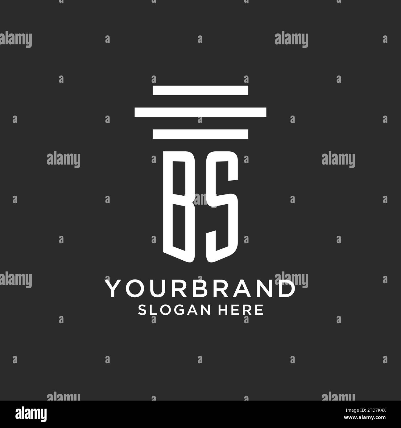 BS initials with simple pillar logo design, creative legal firm logo ...