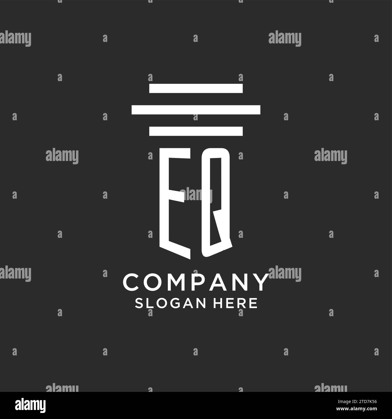 EQ initials with simple pillar logo design, creative legal firm logo vector graphic Stock Vector ...