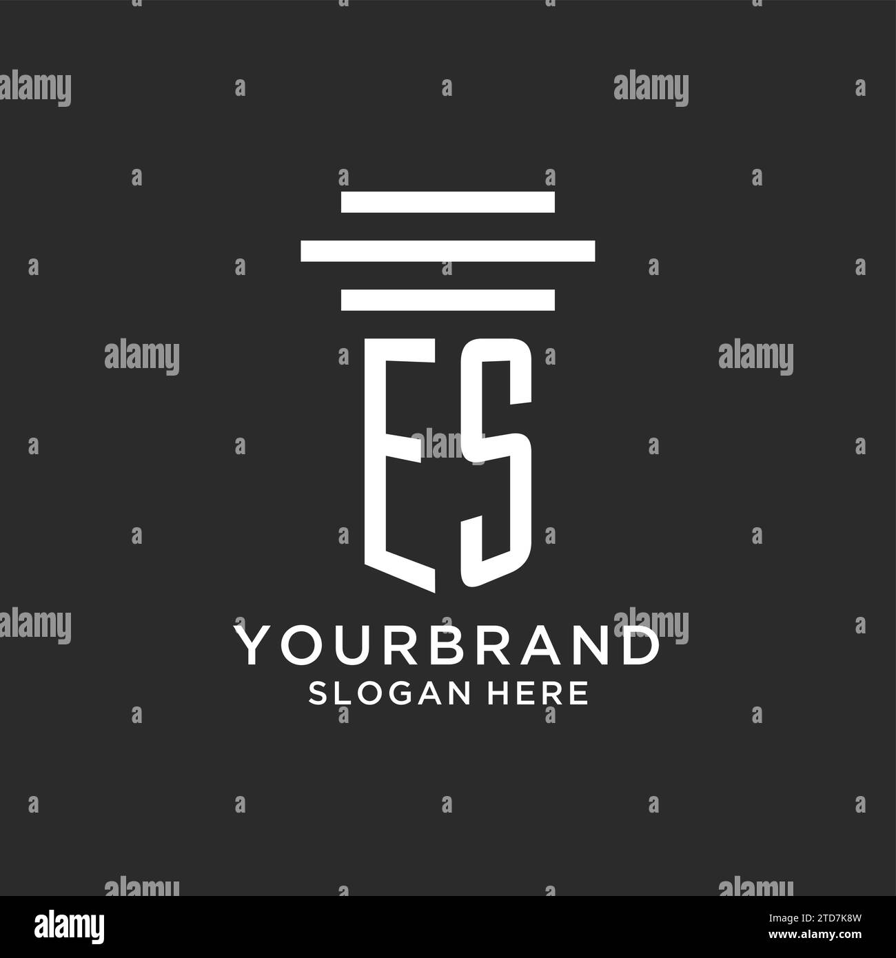 ES initials with simple pillar logo design, creative legal firm logo vector graphic Stock Vector ...