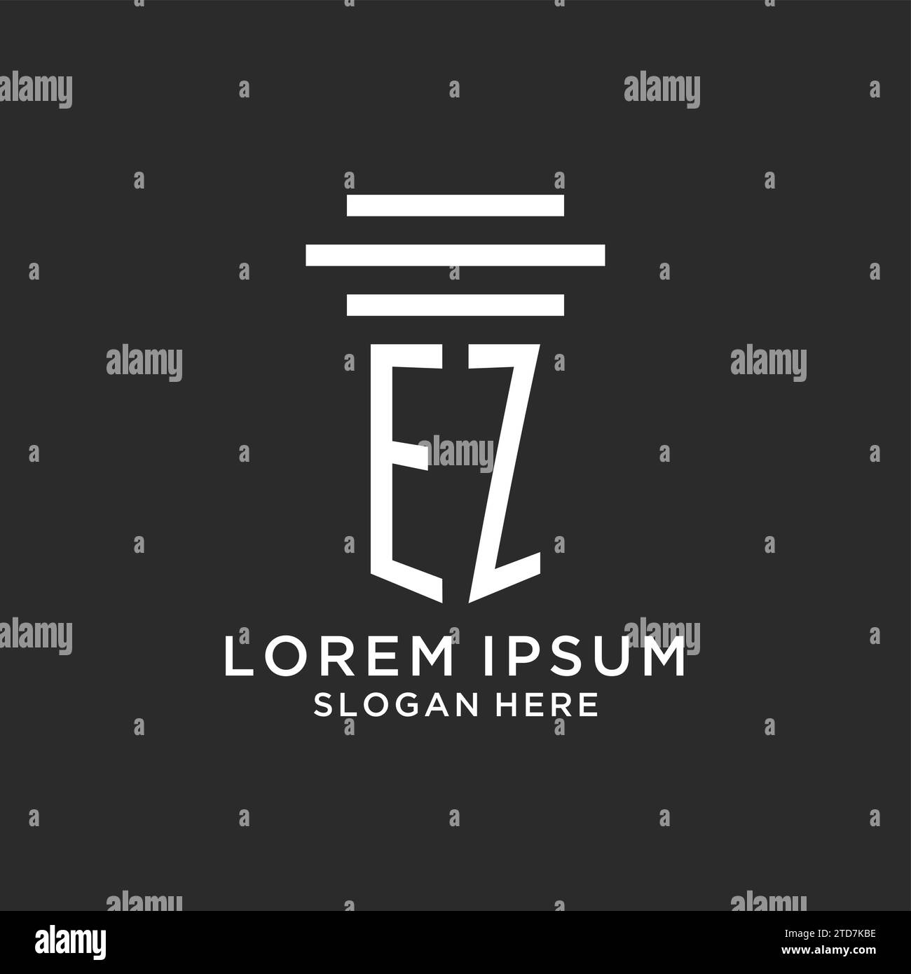 EZ initials with simple pillar logo design, creative legal firm logo ...