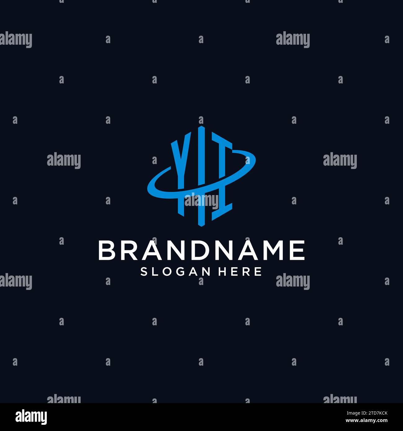 YI initial monogram logo with hexagonal shape and swoosh design ideas ...