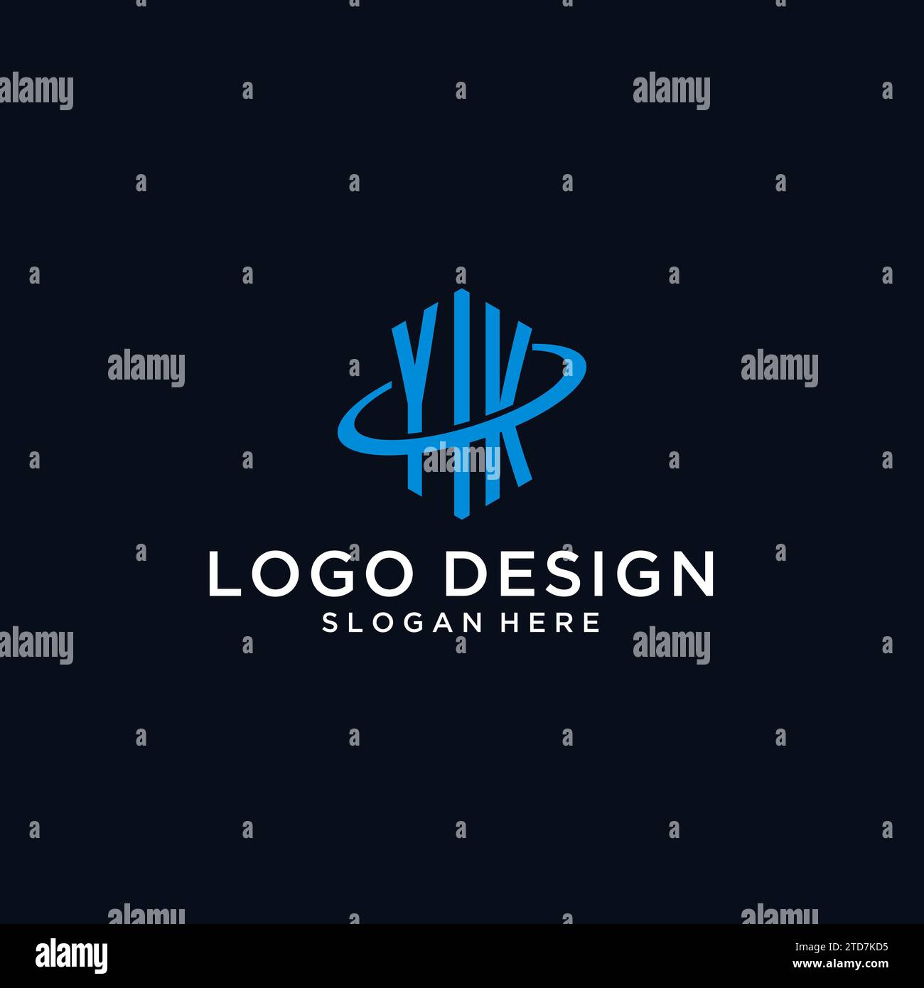 YK initial monogram logo with hexagonal shape and swoosh design ideas ...