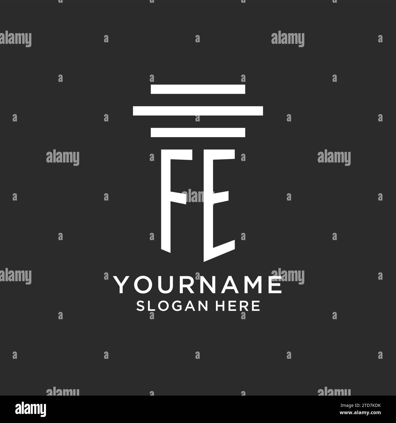 FE initials with simple pillar logo design, creative legal firm logo ...