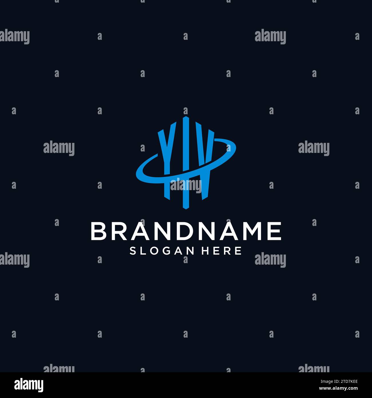 YV initial monogram logo with hexagonal shape and swoosh design ideas ...