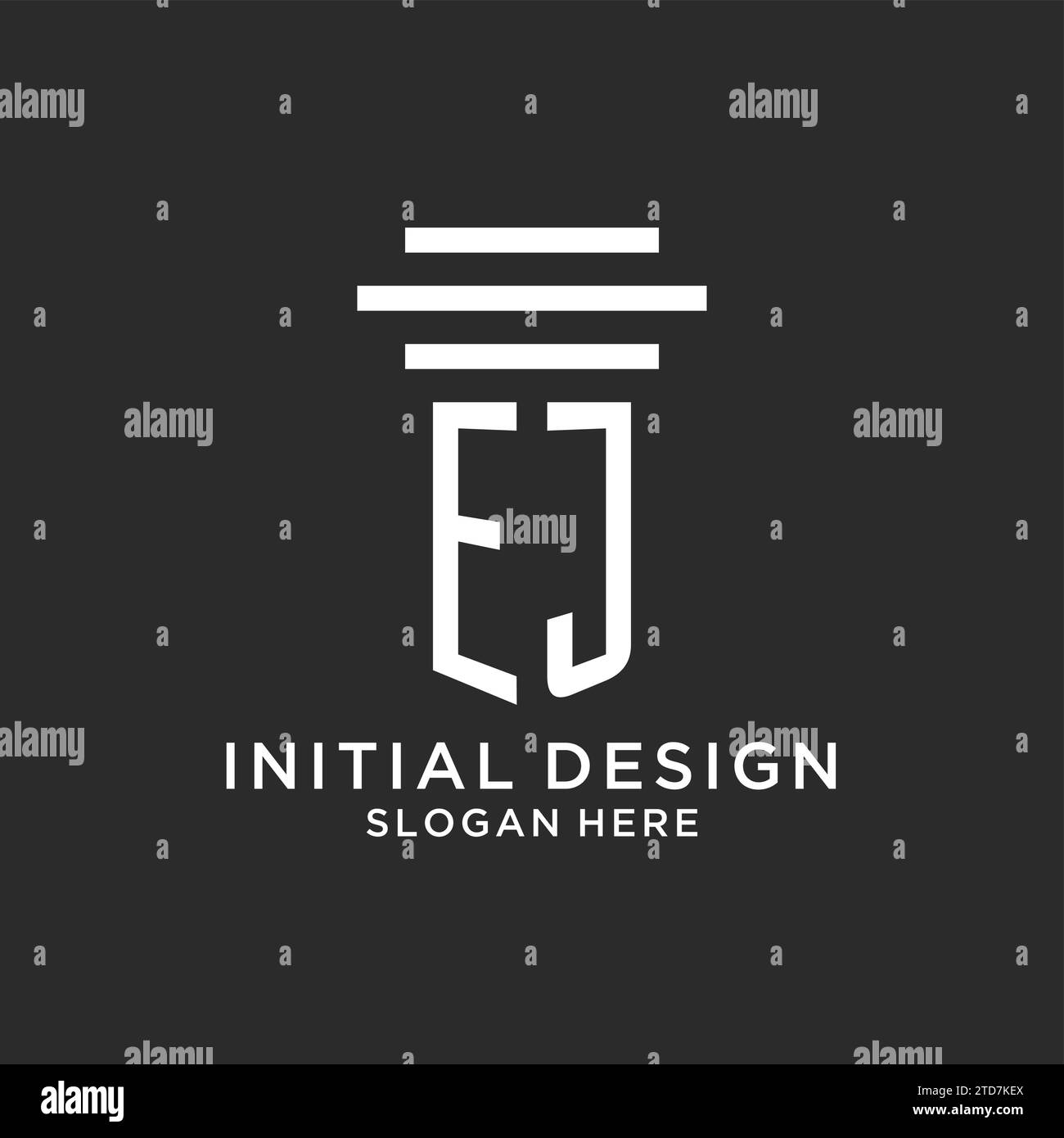 EJ initials with simple pillar logo design, creative legal firm logo ...