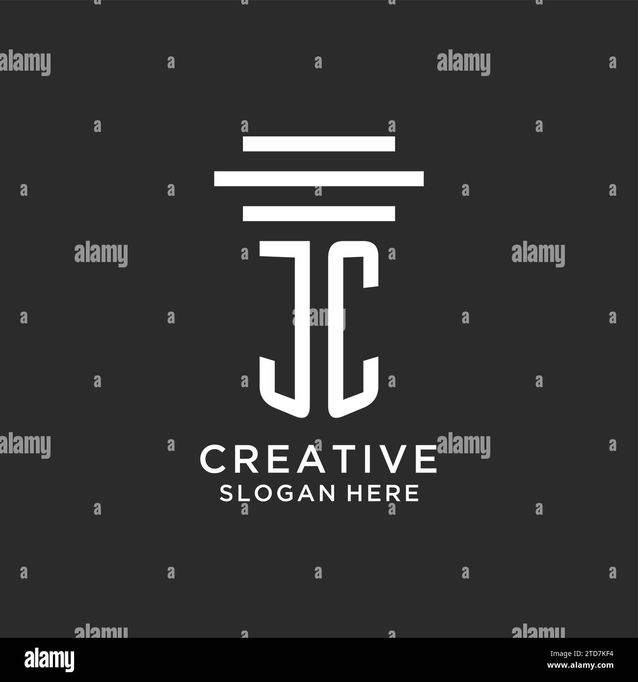 JC initials with simple pillar logo design, creative legal firm logo vector graphic Stock Vector ...