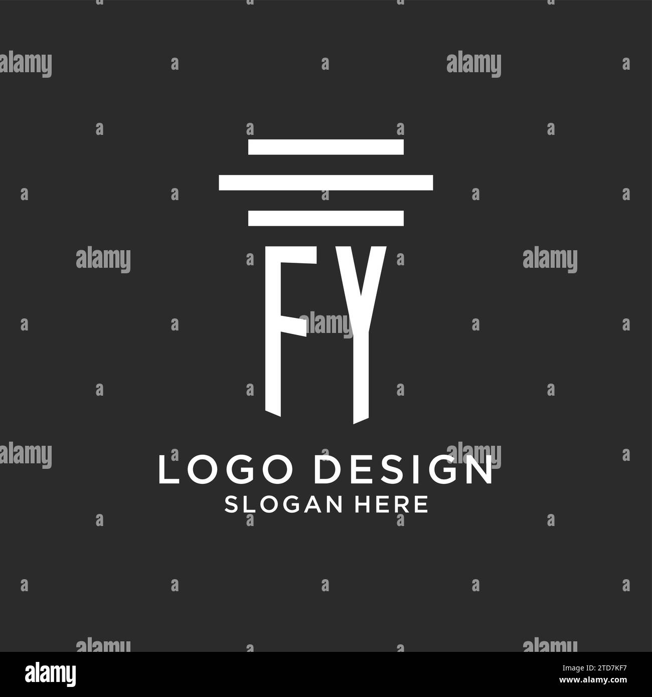 FY initials with simple pillar logo design, creative legal firm logo ...