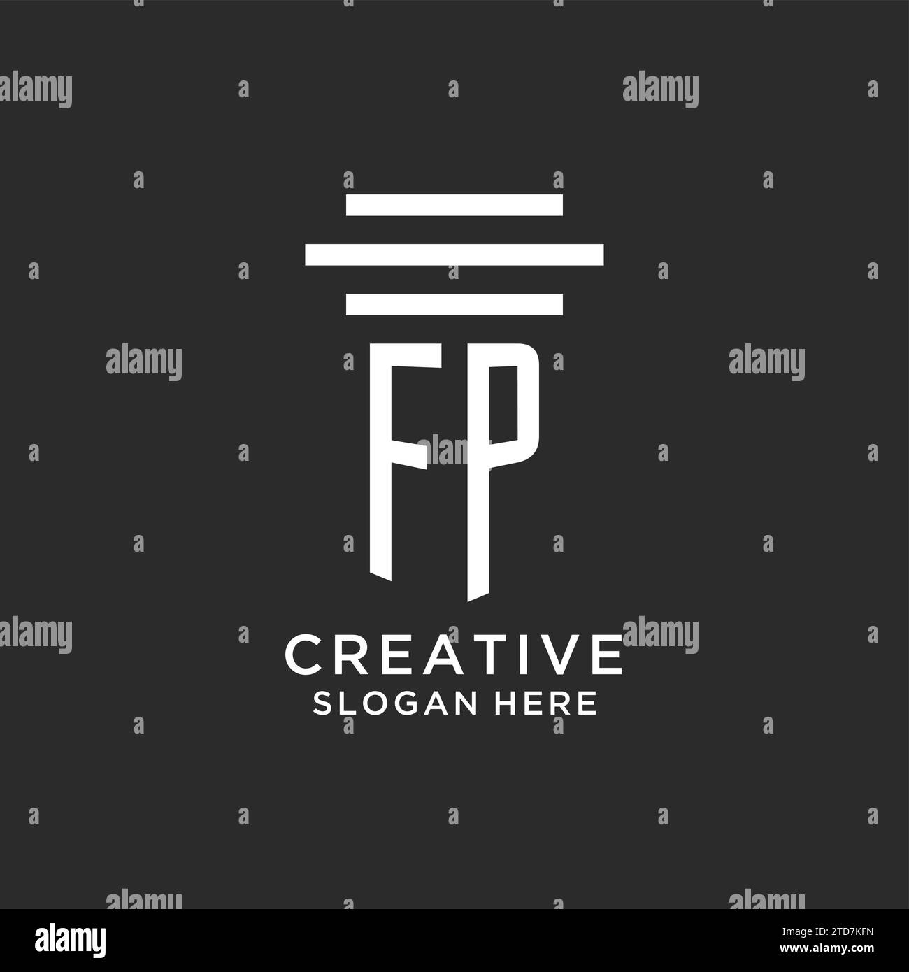 FP initials with simple pillar logo design, creative legal firm logo vector graphic Stock Vector ...
