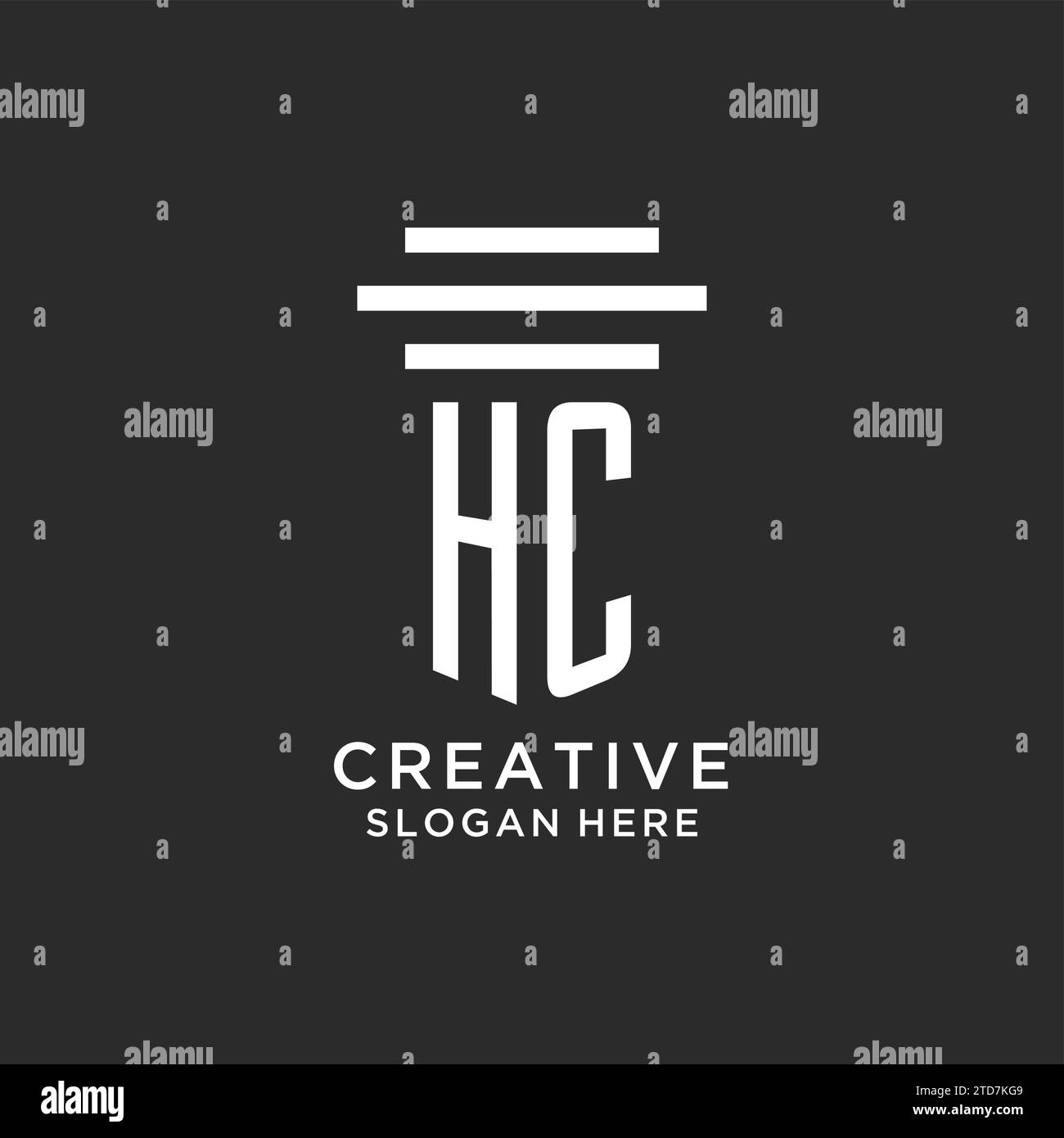 HC initials with simple pillar logo design, creative legal firm logo ...