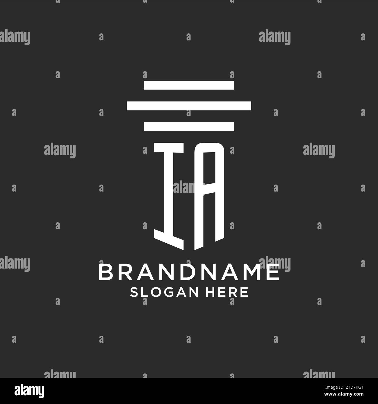 IA initials with simple pillar logo design, creative legal firm logo vector graphic Stock Vector ...