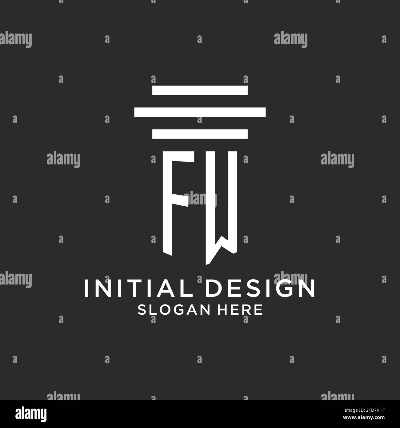 FW initials with simple pillar logo design, creative legal firm logo vector graphic Stock Vector ...