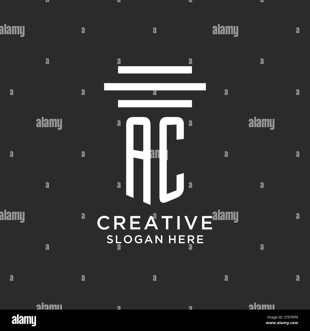 AC initials with simple pillar logo design, creative legal firm logo ...