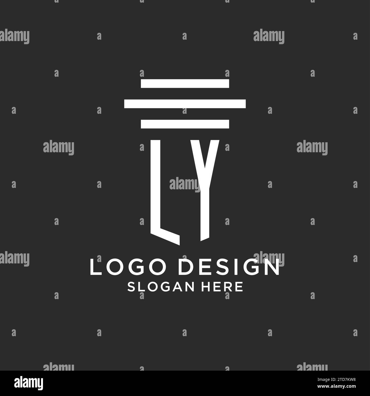 LY initials with simple pillar logo design, creative legal firm logo ...