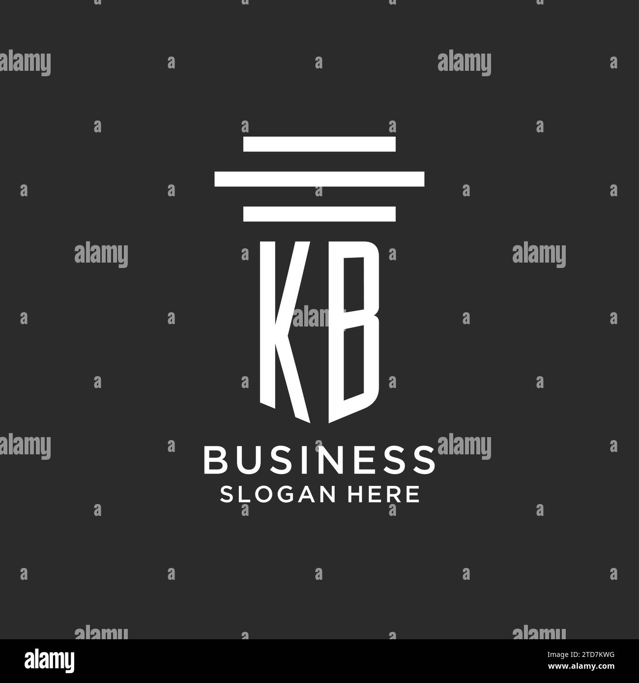 KB initials with simple pillar logo design, creative legal firm logo ...