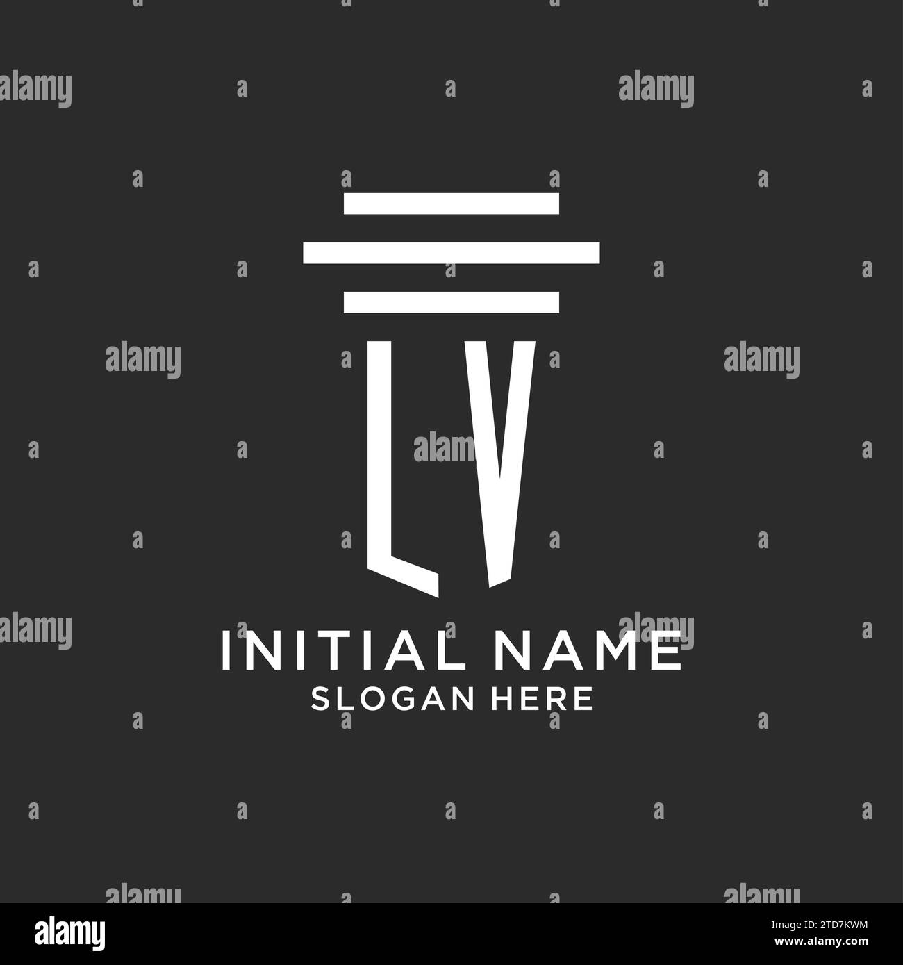 LV initials with simple pillar logo design, creative legal firm logo vector graphic Stock Vector ...