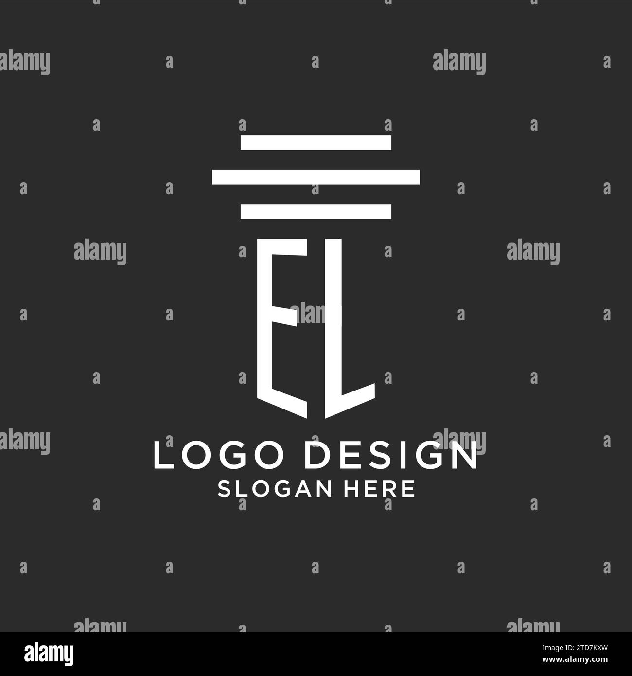 EL initials with simple pillar logo design, creative legal firm logo vector graphic Stock Vector ...