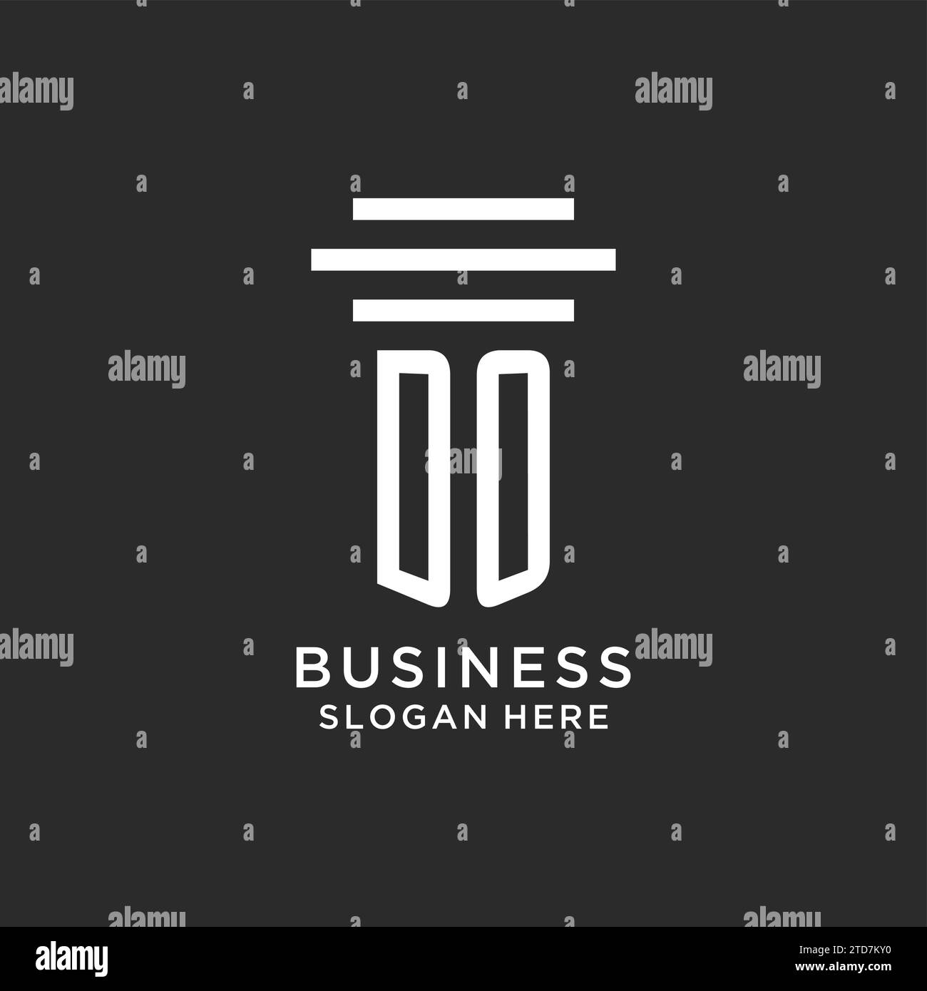 DO initials with simple pillar logo design, creative legal firm logo ...