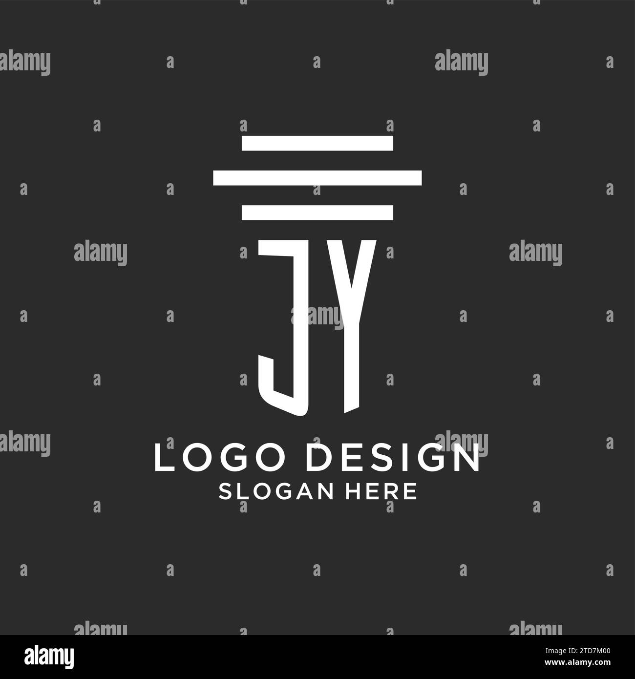 JY initials with simple pillar logo design, creative legal firm logo ...