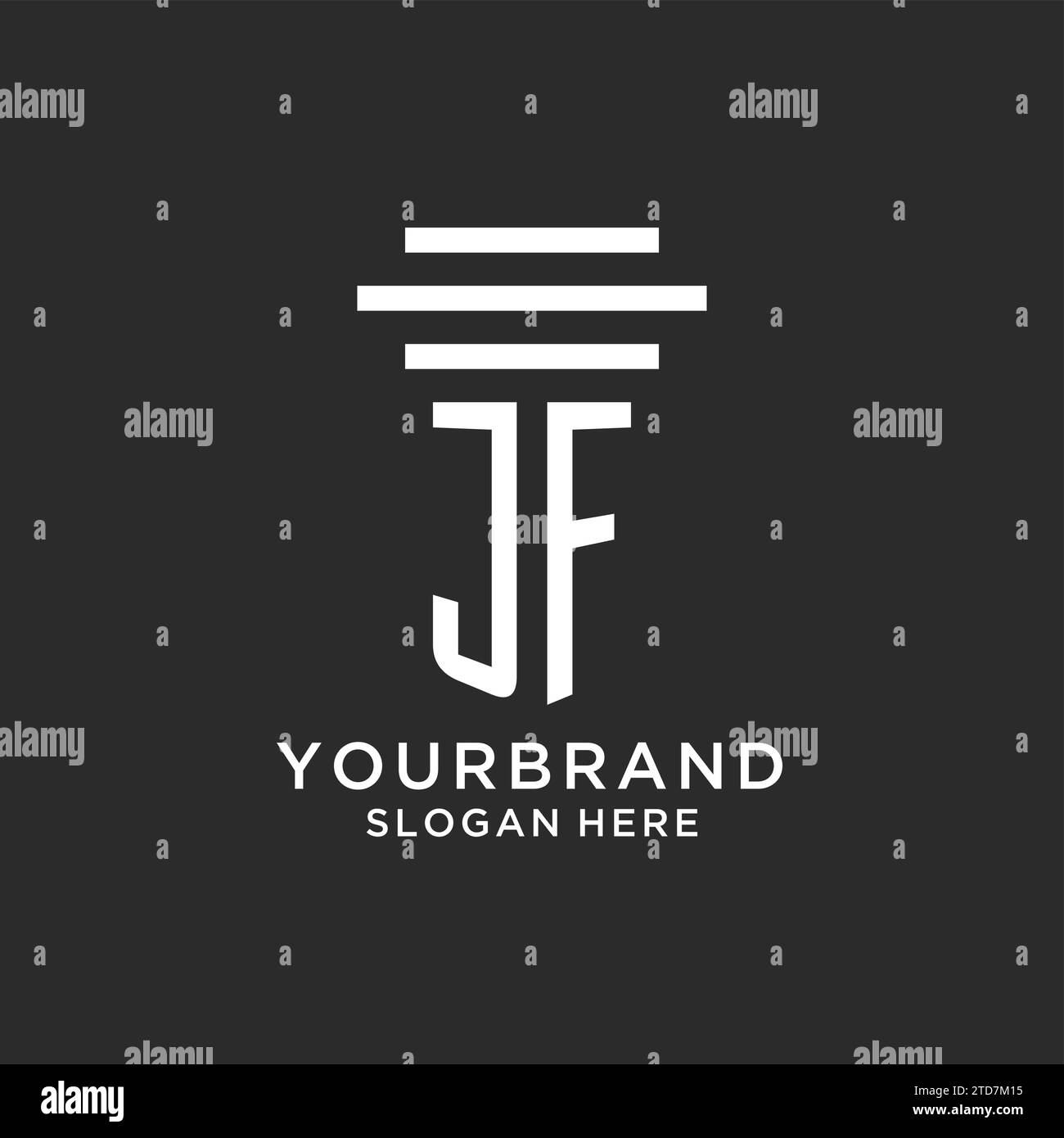 JF initials with simple pillar logo design, creative legal firm logo vector graphic Stock Vector ...