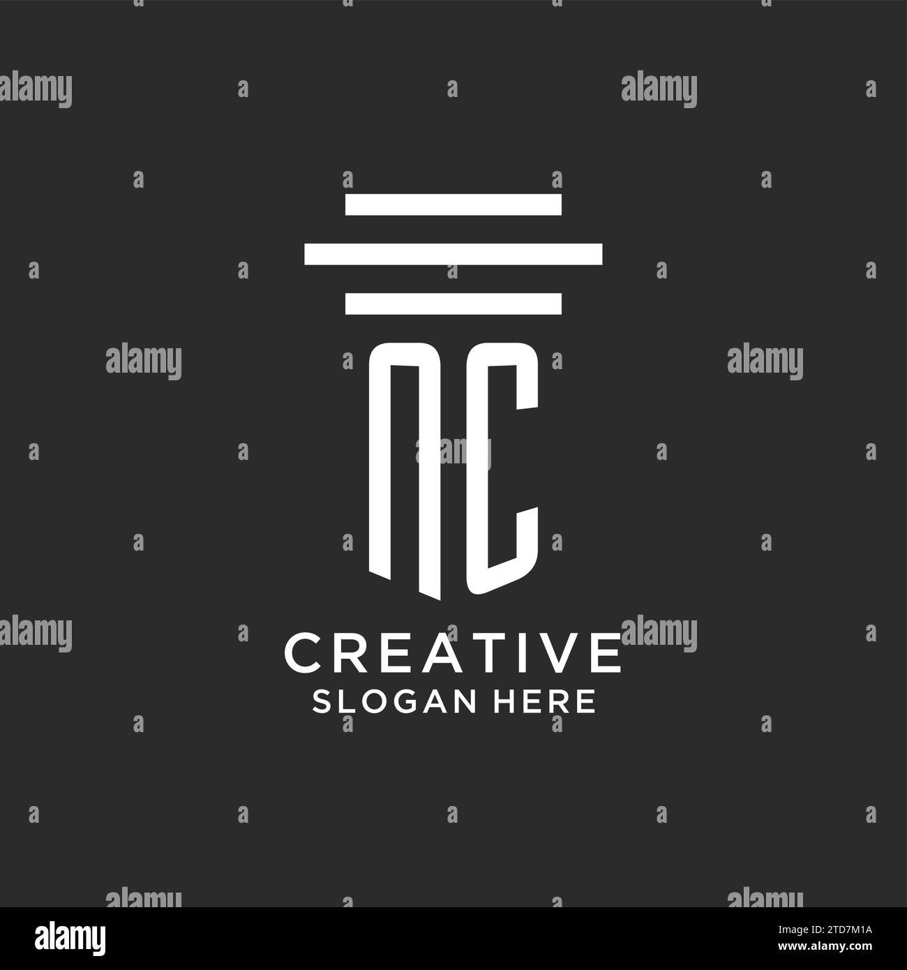 NC initials with simple pillar logo design, creative legal firm logo ...