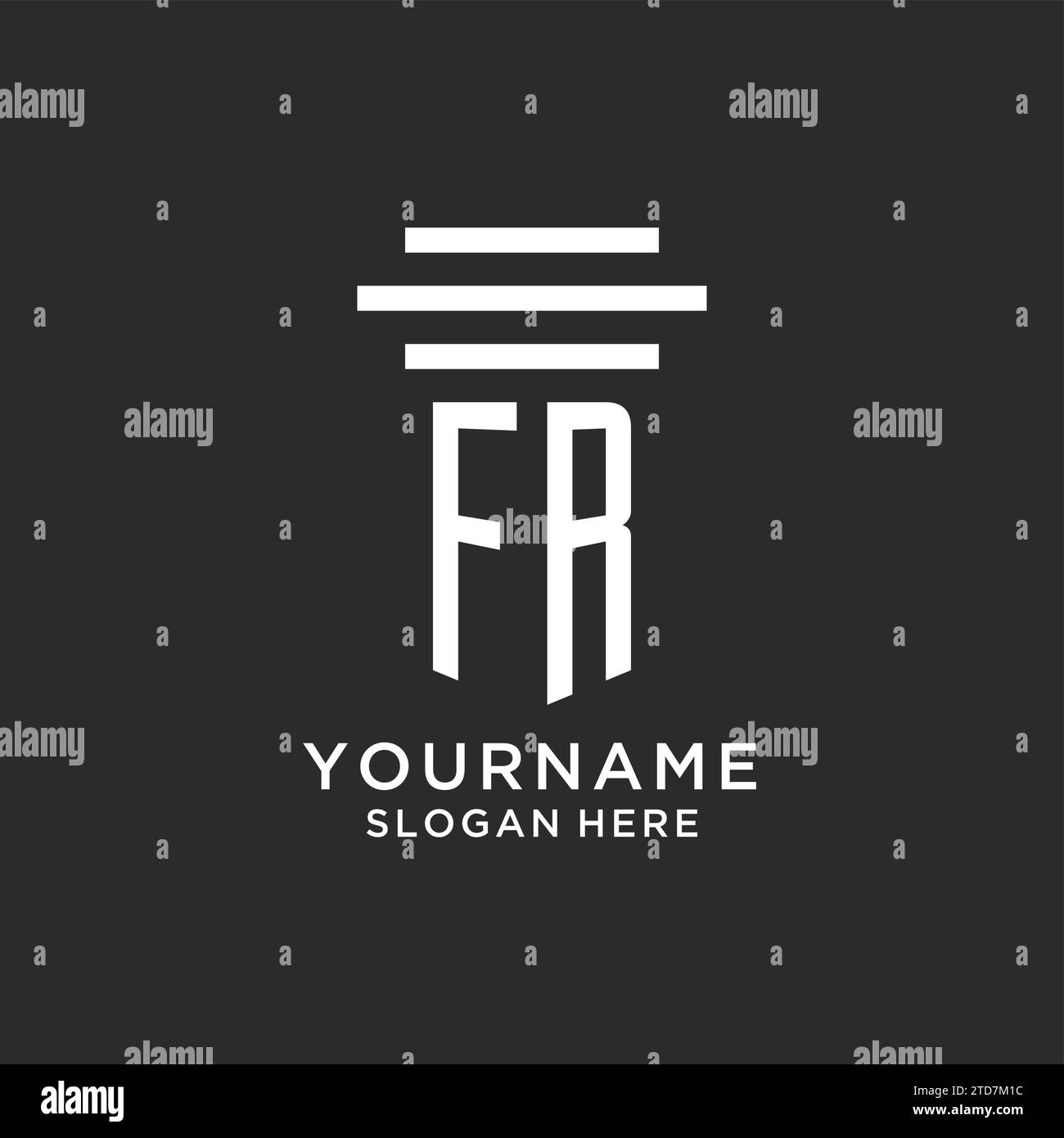 FR initials with simple pillar logo design, creative legal firm logo ...