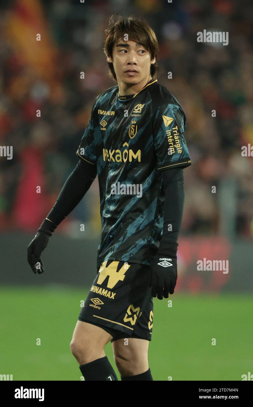 Junya Ito of Reims during the French championship Ligue 1 football match between RC Lens ans ...