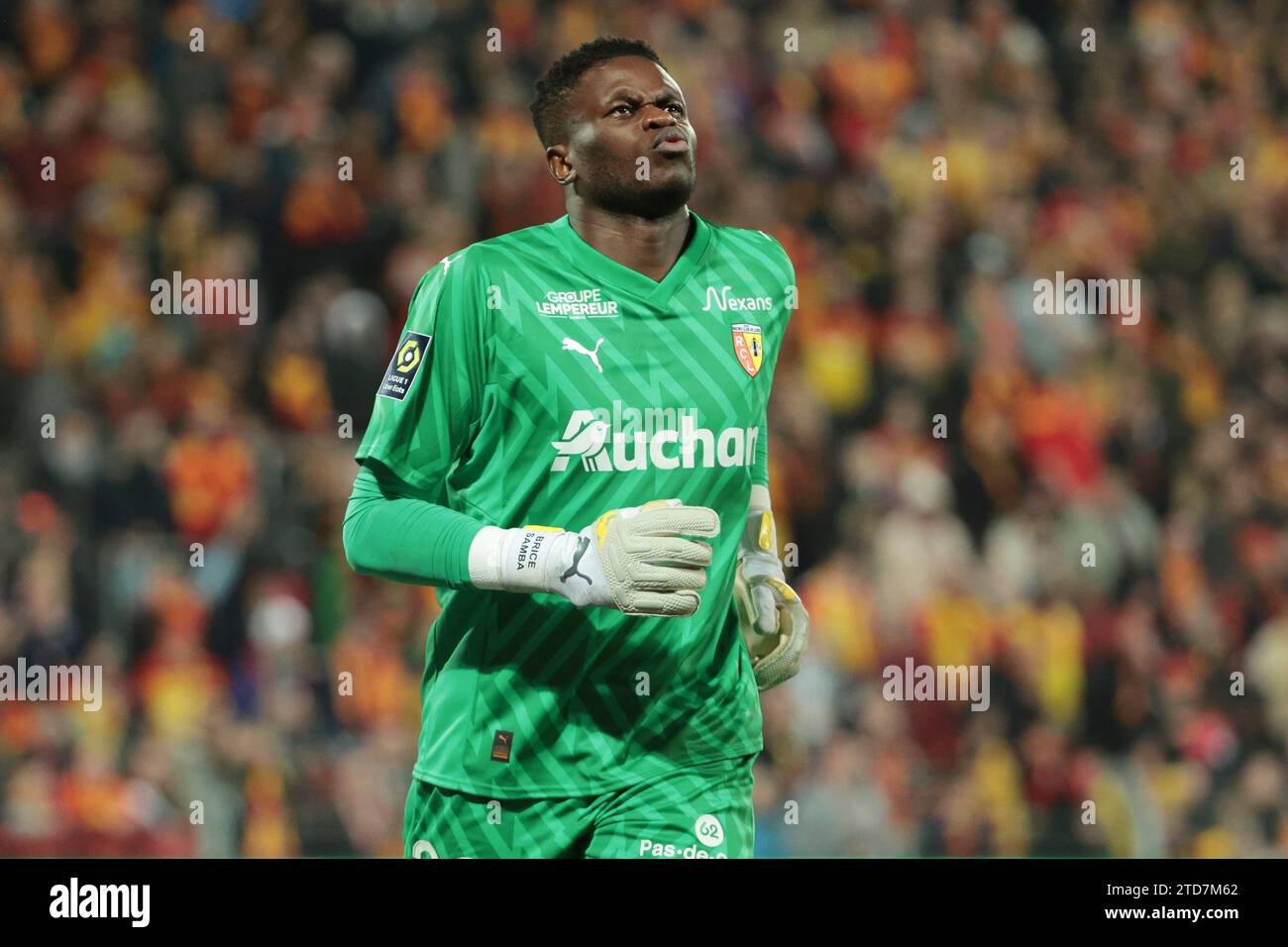 Lens goalkeeper Brice Samba during the French championship Ligue 1 football match between RC ...
