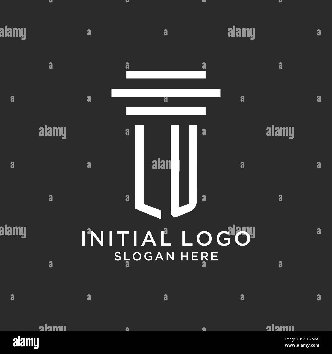 LU initials with simple pillar logo design, creative legal firm logo ...