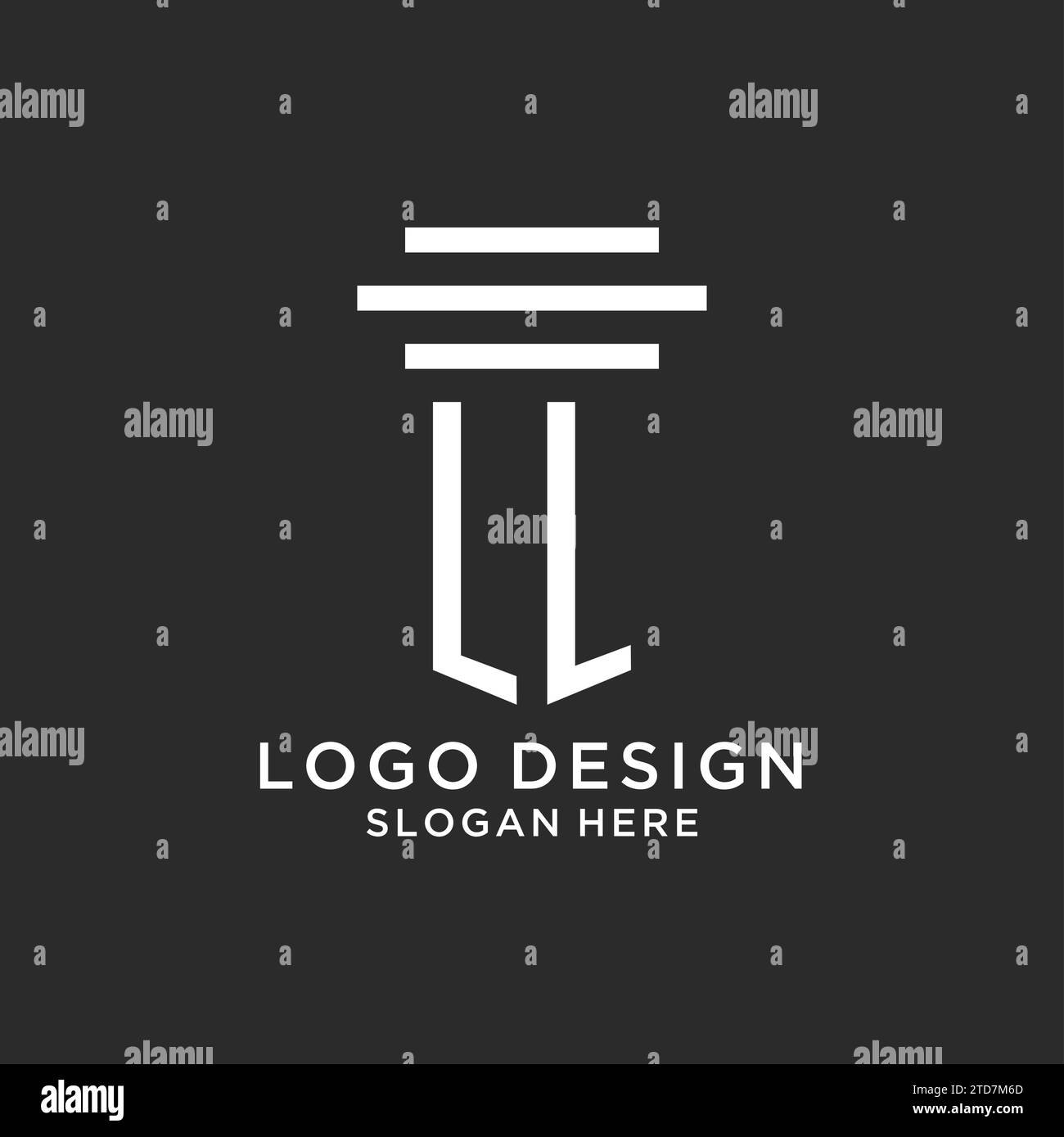 LL initials with simple pillar logo design, creative legal firm logo vector graphic Stock Vector ...