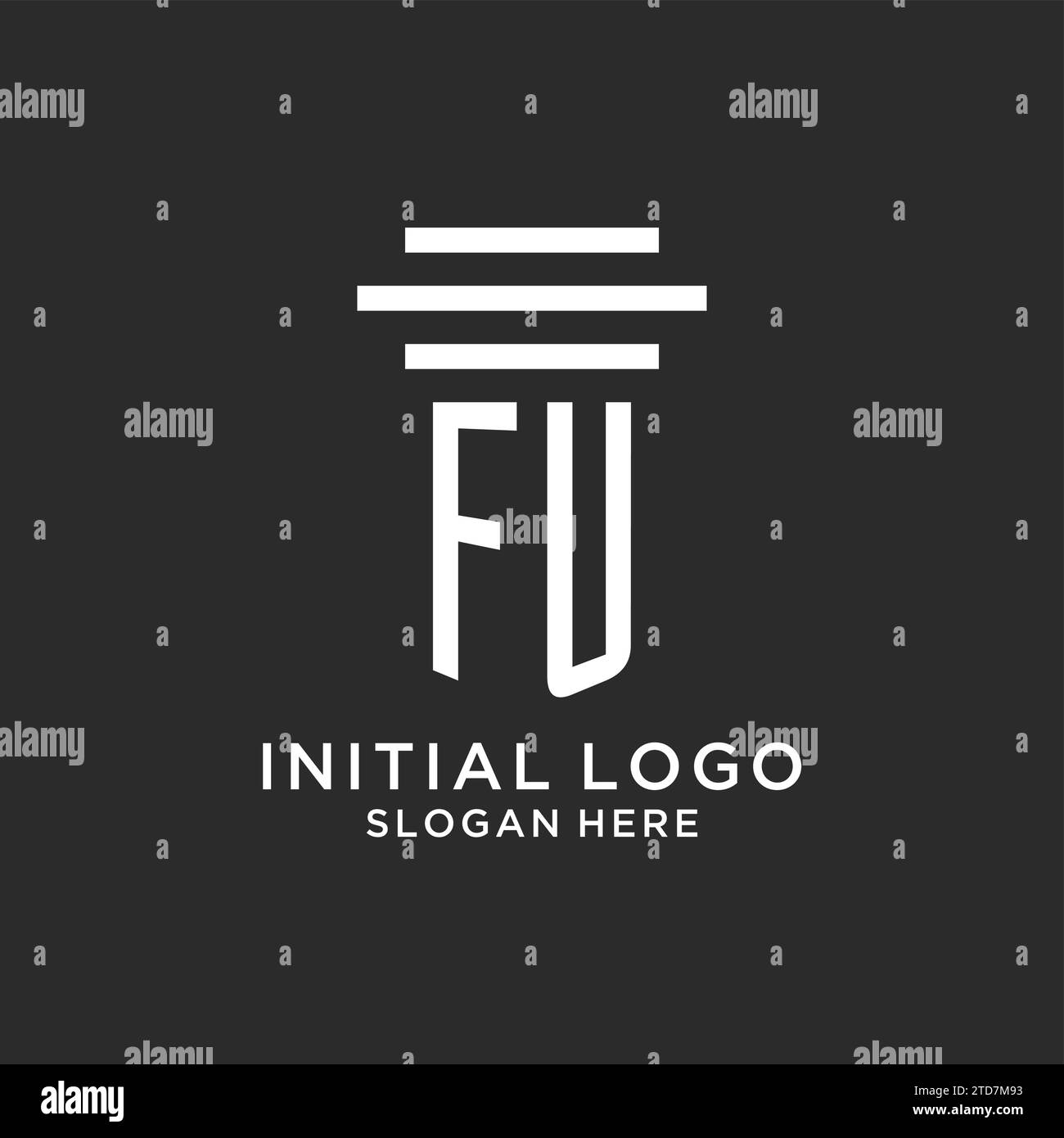 FU initials with simple pillar logo design, creative legal firm logo ...