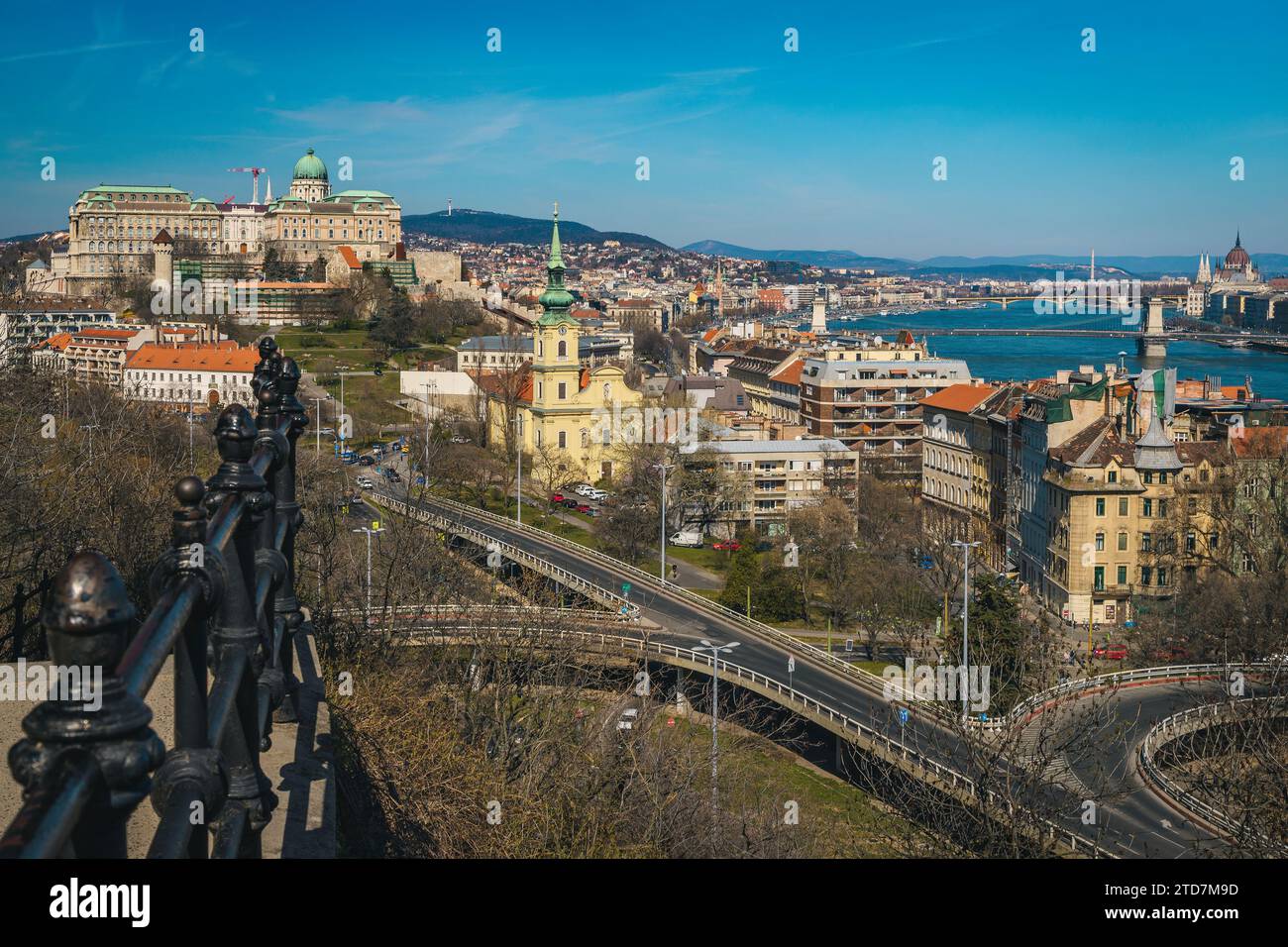 One of the most beautiful view from the citadel with Buda castle on the ...