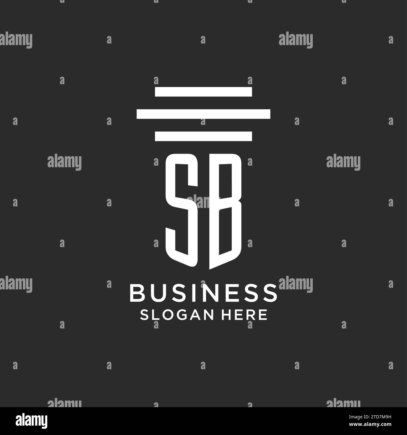 SB initials with simple pillar logo design, creative legal firm logo ...