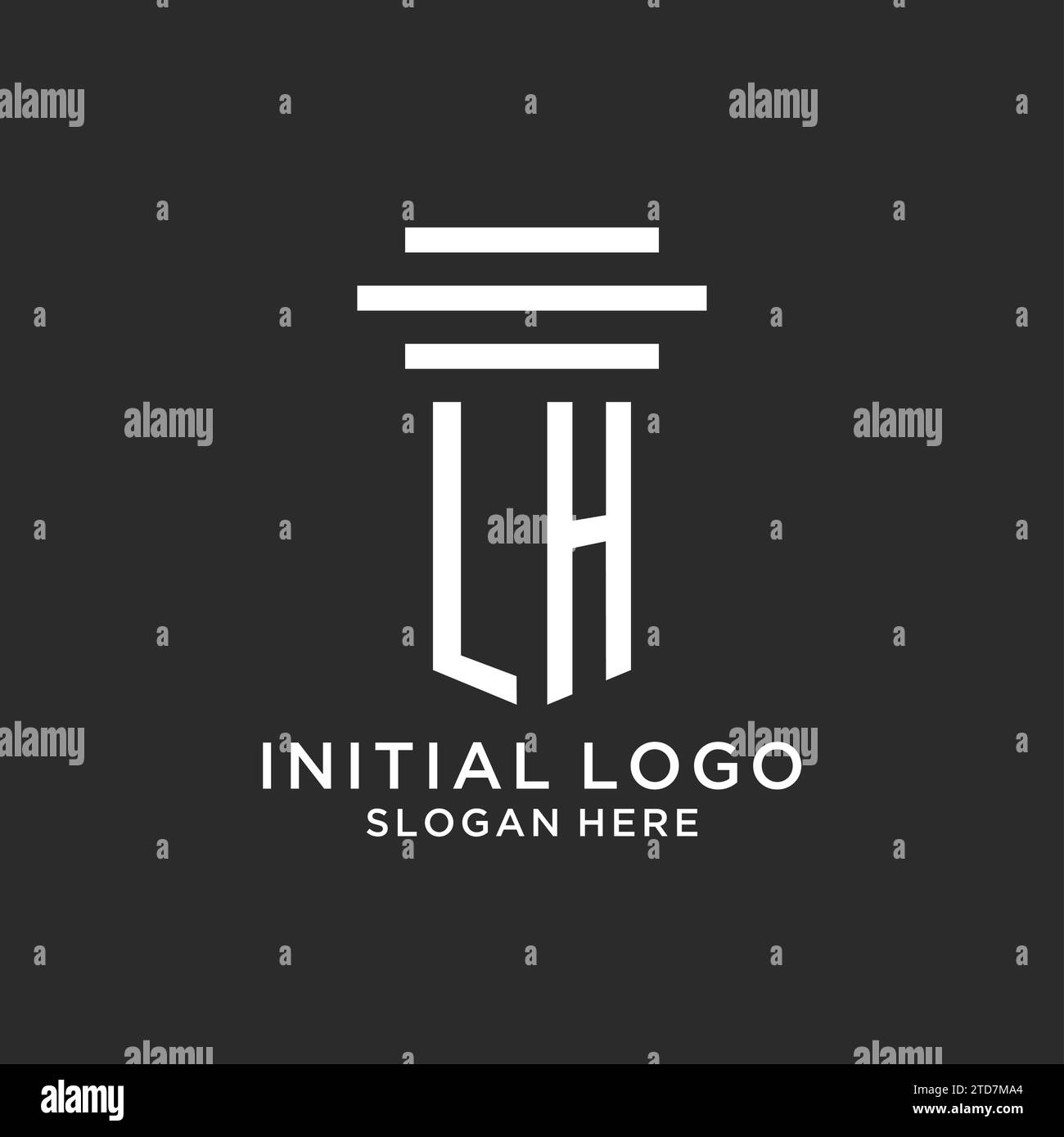 LH initials with simple pillar logo design, creative legal firm logo vector graphic Stock Vector ...