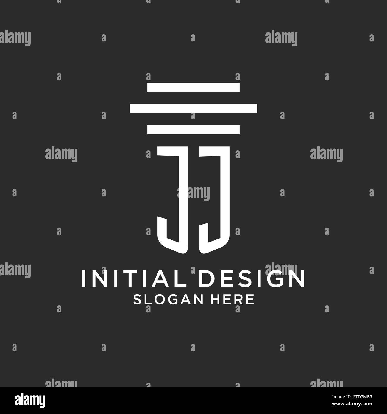 JJ initials with simple pillar logo design, creative legal firm logo vector graphic Stock Vector ...