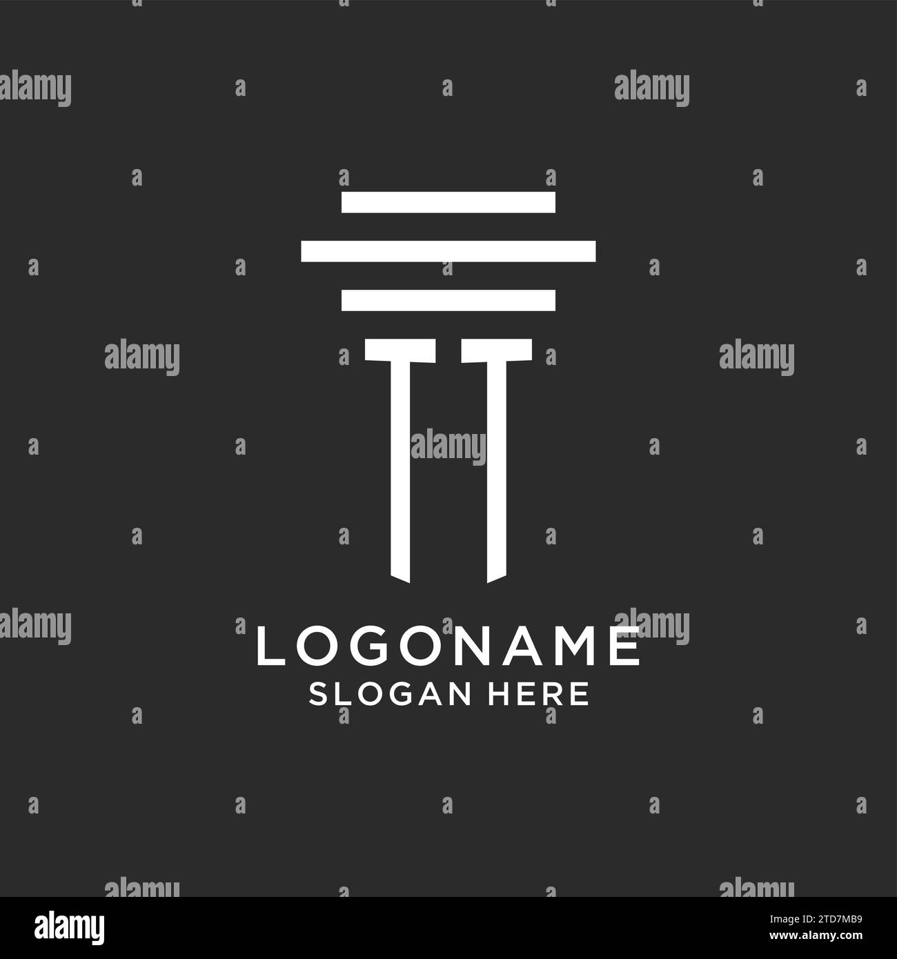 TT initials with simple pillar logo design, creative legal firm logo ...