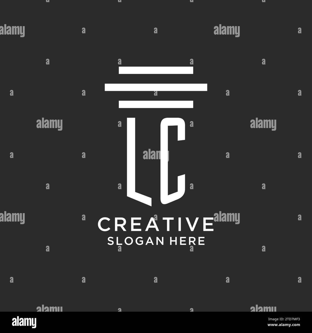 LC initials with simple pillar logo design, creative legal firm logo ...